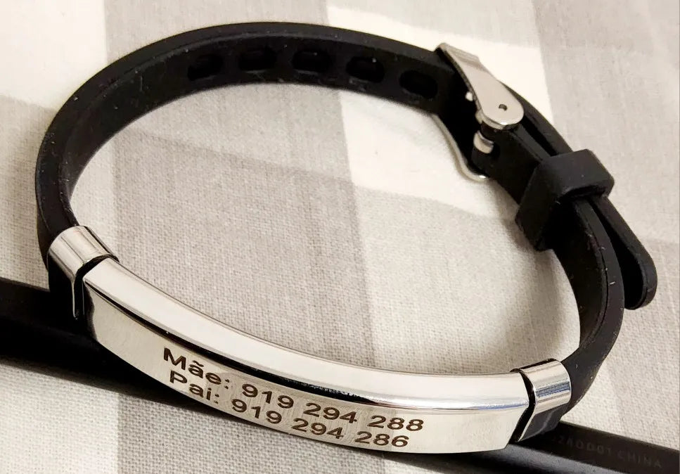 Pulseira de Identificação Personalizada À Prova D´Água [FRETE GRÁTIS ...